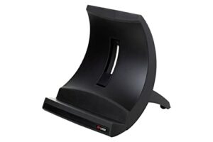 3m laptop stand, raise screen height to reduce neck strain, vertical design allows you to bring screen closer, compact foot print saves desk space, non-skid base keeps laptop secure, black (lx550)