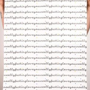 Central 23 Rude Wrapping Paper - I really f**king love you - Funny Wrapping Paper Adult - Inappropriate Gift Wrap - Perfect for Girlfriend or Boyfriend - Birthday Anniversary Valentines Day