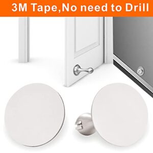 Magnetic Door Stopper Brushed Nickel No Drill 3M Double-Sided Adhesive Tape Magnet Door Stop Magnet Door Stopper Hold Door Open Magnetic Door Holder Door Stopper Magnetic Door Stop 2 Pack