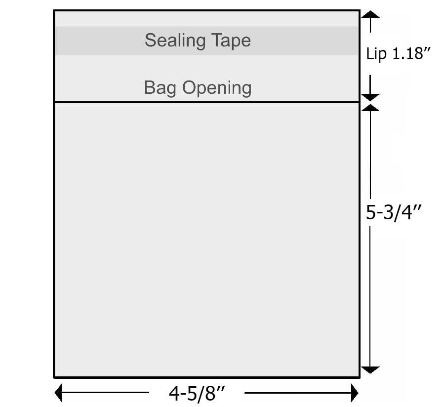 4-5/8'' X 5-3/4'' Resealable Cello Cellophane Bags - Fits A2 Card w/Envelope Photos Jewelry Candy Treats Cookie Bakery (100 Count)