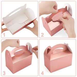 Eupako 36 Pack Rose Gold Treat Boxes Goodies Favor Boxes Small Gable Gift Boxes for Wedding, Birthday Party 6.2 x 3.5 x 3.5 Inches