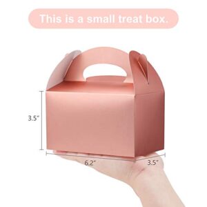 Eupako 36 Pack Rose Gold Treat Boxes Goodies Favor Boxes Small Gable Gift Boxes for Wedding, Birthday Party 6.2 x 3.5 x 3.5 Inches