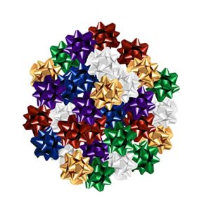 2″ medium size gift bows – (pack of 30) assorted colored pre-made present bows – ready to use peel and stick solid color present bows for many gift giving occasions holidays birthdays christmas