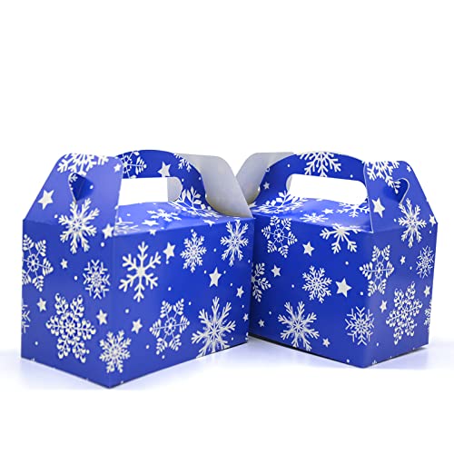 Christmas Party Supplies Boxes 12 PCS Snowflake Treat Boxes for Christmas Holiday Christmas Party Favors, Party Favor Candy Cookies Boxes