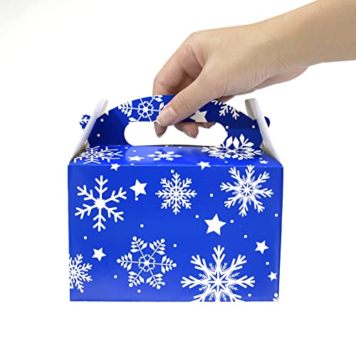 Christmas Party Supplies Boxes 12 PCS Snowflake Treat Boxes for Christmas Holiday Christmas Party Favors, Party Favor Candy Cookies Boxes