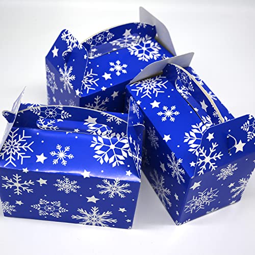 Christmas Party Supplies Boxes 12 PCS Snowflake Treat Boxes for Christmas Holiday Christmas Party Favors, Party Favor Candy Cookies Boxes