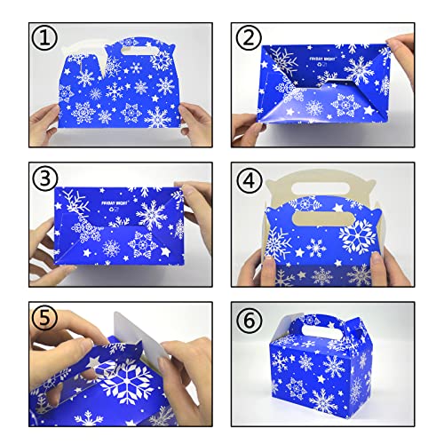 Christmas Party Supplies Boxes 12 PCS Snowflake Treat Boxes for Christmas Holiday Christmas Party Favors, Party Favor Candy Cookies Boxes