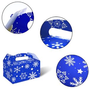 Christmas Party Supplies Boxes 12 PCS Snowflake Treat Boxes for Christmas Holiday Christmas Party Favors, Party Favor Candy Cookies Boxes