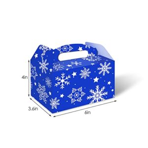 Christmas Party Supplies Boxes 12 PCS Snowflake Treat Boxes for Christmas Holiday Christmas Party Favors, Party Favor Candy Cookies Boxes