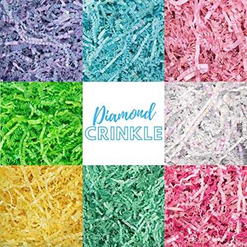 MagicWater Supply Crinkle Cut Paper Shred Filler (2LB) for Gift Wrapping & Basket Filling - Diamond Light Pink