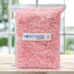 MagicWater Supply Crinkle Cut Paper Shred Filler (2LB) for Gift Wrapping & Basket Filling - Diamond Light Pink