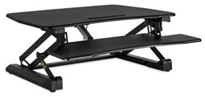 mount-it! electric standing desk converter | motorized sit stand desk with built in usb port | ergonomic height adjustable workstation | black (mi-7927e)