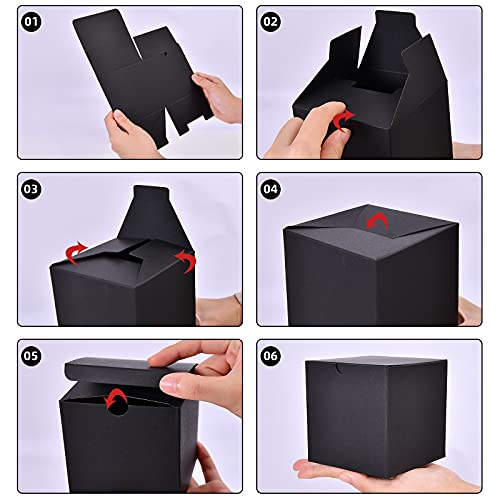 NIGNYA 30 PCS 4x4x4 Black Gift Boxes with Lids,Small Gift Box with Lid for Presents, Favor Boxes Small Box for Bridesmaid Proposal Gifts, Wedding, Ornaments, Product