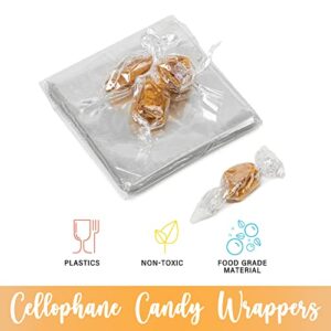 Candy Wrapper 5x5,Caramel and Chocolate Real Cellophane Wrappers - 600 Square Sheets