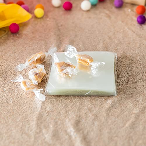 Candy Wrapper 5x5,Caramel and Chocolate Real Cellophane Wrappers - 600 Square Sheets