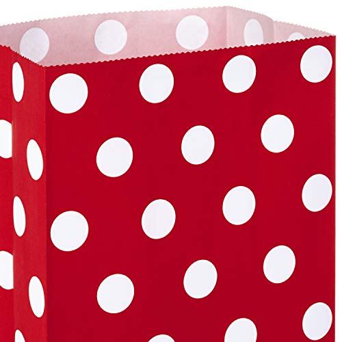 Hallmark Red Party Favor and Wrapped Treat Bags, Assorted Designs (30 Ct., 10 Each of Chevron, White Dots, Solid) for Christmas, Valentines Day, Sweetest Day, May Day, Mothers Day, Care Packages