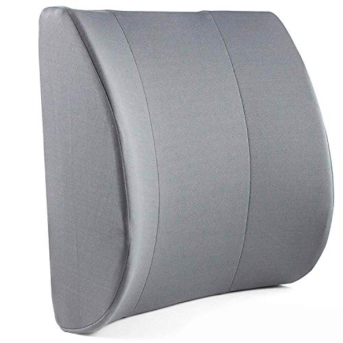 DMI Lumbar Support Pillow for Chair to Assist with Back Support with Removable Washable Cover and Firm Insert to Ease Lower Back Pain while Improving Posture, 14 x 13 x 5, Contoured Foam, Elite, Gray