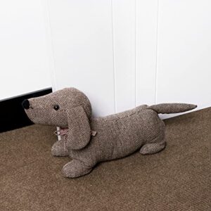 SANFERGE Cute Decorative Door Stopper for Home and Office Floor Door Stops, Fabric Animal Weighted Heavy Wall Protectors, Brown Dog