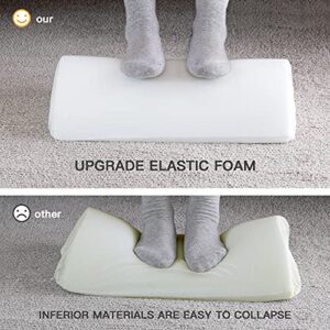 HUANUO Under Desk Foot Rest - Ergonomic Footrest with 2 Optional Covers Massage Textured Surface & Non-Slip Micro Beads for Airplane, Travel, Ergonomic Foot Stool Cushion