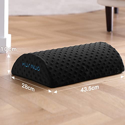 HUANUO Under Desk Foot Rest - Ergonomic Footrest with 2 Optional Covers Massage Textured Surface & Non-Slip Micro Beads for Airplane, Travel, Ergonomic Foot Stool Cushion