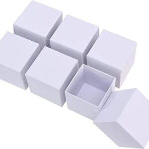 Dasofine Gift Boxes with Lids 6pcs, 4 x 4 x 3.8 White Kraft Gift Boxes for Presents, Square Gift Box, Candle Box for Party, Birthdays, Wedding, Christmas, Holidays, Crafting