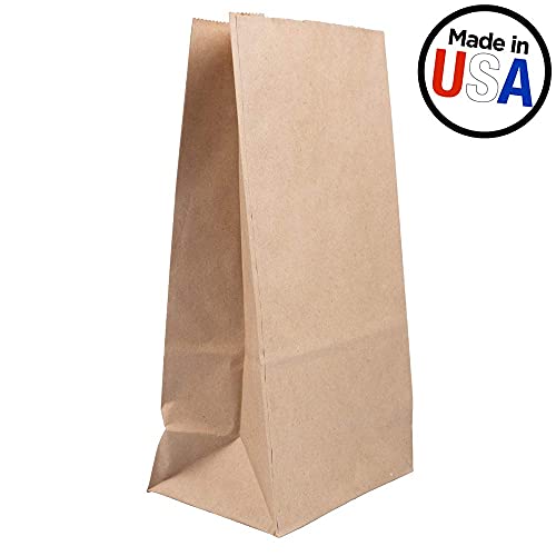 JAM PAPER 100% Recycled Snack/Lunch Bags - Medium (5 x 9 3/4 x 3) - Brown Kraft Grocery Bags - 25/Pack