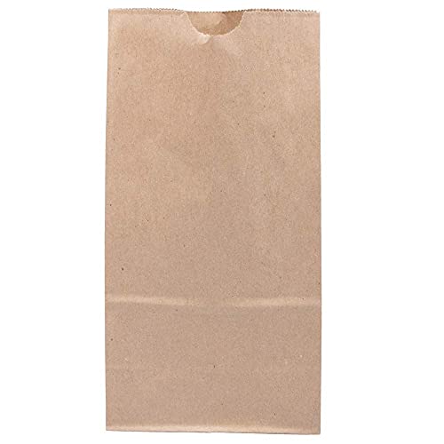 JAM PAPER 100% Recycled Snack/Lunch Bags - Medium (5 x 9 3/4 x 3) - Brown Kraft Grocery Bags - 25/Pack