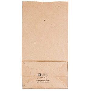 JAM PAPER 100% Recycled Snack/Lunch Bags - Medium (5 x 9 3/4 x 3) - Brown Kraft Grocery Bags - 25/Pack