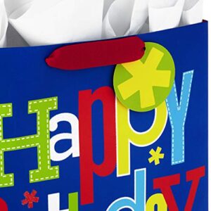 Hallmark 15" Extra Large Gift Bag with Tissue Paper for Birthday (Happy Birthday to You!)