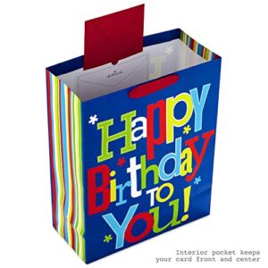 Hallmark 15" Extra Large Gift Bag with Tissue Paper for Birthday (Happy Birthday to You!)