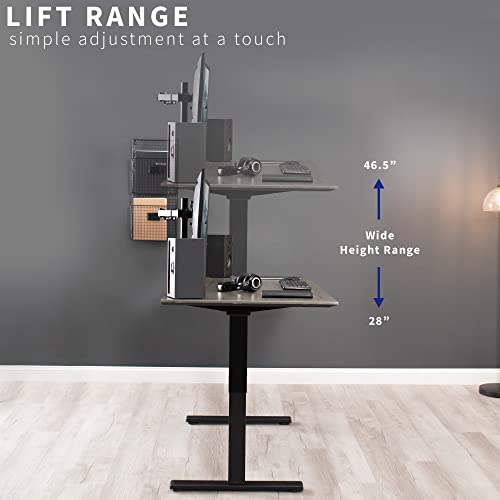 VIVO Electric Stand Up Desk Frame, DIY Workstation, Frame Only, Dual Motor Ergonomic Standing Height Adjustable Base with Memory Controller, Black, DESK-E-200B