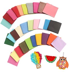 kimober 6000pcs 2 inch tissue paper squares,30 assorted colors rainbow tissue mosaic squares for arts craft diy scrapbooking scrunch art