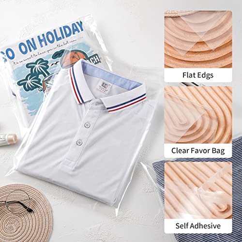 11x14 Cellophane Bags Self Adhesive, 50 Count Self Sealing Cellophane Bags Clear Plastic Bags for Clothes Packaging T Shirt bags Bags for A4, Packaging, Clothing & T Shirts, Pants, Foods, Flyers