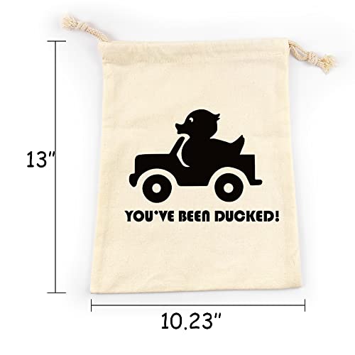 You've Been Ducked | Duck Duck bags | Rubber Duck Drawstring Bag | Reusable Rubber Duck Bag | 13 x 10 inches | Great Gift for Any Rubber Duck Enthusiast