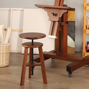 VISWIN 19"-26" H Wooden Adjustable Height Stool, Beech Wood Artist Stool for Drafting Table, Painting Stool for Artists, Adults, Wood Chair for Bar, Kitchen, Home Use, Office, Studio