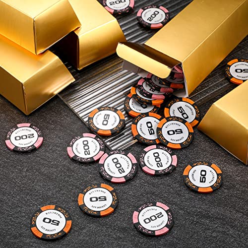 24 Pieces Gold Bars Fake Bar Gift Box Golden Party Favor Chocolate Gold Coins Foil Treasure Brick Paper Boxes for Christmas Party Casino Theme Decoration Candy Treats Toys, 5.5 x 3.2 Inches (24 Pcs)