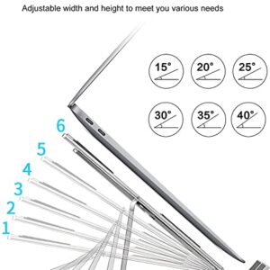 SGIN Laptop Stand, Computer Stand, Adjustable Laptop Riser, Foldable Ergonomic Laptop Holder Compatible with 10-15.6” Laptops(Silver)