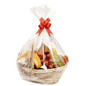 Holvyt Clear Gift Basket Bags, 20 Pack 20" x 28" Large Cellophane Wrap Plastic Package for Baskets and Gifts