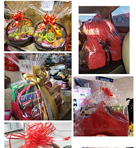 Holvyt Clear Gift Basket Bags, 20 Pack 20" x 28" Large Cellophane Wrap Plastic Package for Baskets and Gifts