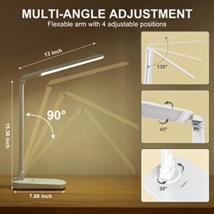 NPET Led Desk Lamp, Eye-Caring LED Lamp with Stepless Brightness,Touch Control,Adjustable Arm,Desk Light for Home,Office,Study,Reading,Dorm Essentials