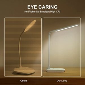 NPET Led Desk Lamp, Eye-Caring LED Lamp with Stepless Brightness,Touch Control,Adjustable Arm,Desk Light for Home,Office,Study,Reading,Dorm Essentials