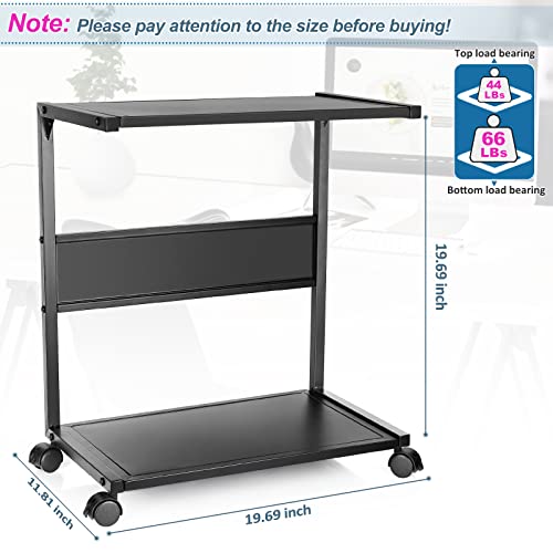 Bfttlity Computer Tower Stand, Iron PC Stand 2-Tier CPU Stand with Locking Caster Wheels Suitable for Most PC (Iron)