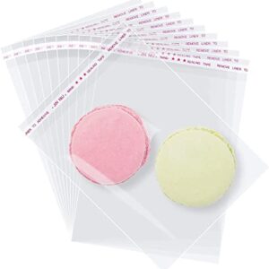 Webakin Clear Cookie Bags Self Sealing OPP Cello Bags for Bakery Cookies Clear Lip & Tape Bags 3 7/8 x 5 1/2" - Pack of 200