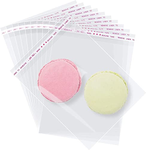 Webakin Clear Cookie Bags Self Sealing OPP Cello Bags for Bakery Cookies Clear Lip & Tape Bags 3 7/8 x 5 1/2" - Pack of 200