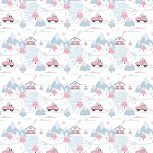 Stesha Party Ski Holiday Winter Gift Wrapping Paper - Folded Flat 30 x 20 Inch (3 Sheets)