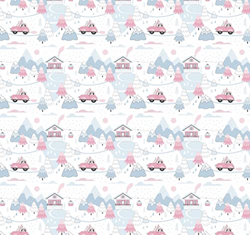 Stesha Party Ski Holiday Winter Gift Wrapping Paper - Folded Flat 30 x 20 Inch (3 Sheets)