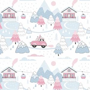 Stesha Party Ski Holiday Winter Gift Wrapping Paper - Folded Flat 30 x 20 Inch (3 Sheets)