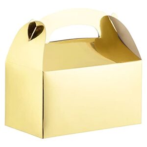 juvale gold gable boxes for birthday treats, wedding party favors (6.2 x 3.6 x 3.4 in, 24 pack)