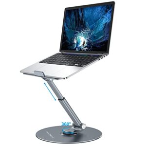 smartdevil laptop stand for desk, adjustable height to 20”, computer stand for laptop, laptop riser with 360 rotating base, portable laptop holder for macbook air pro, all laptops up to 17 inches