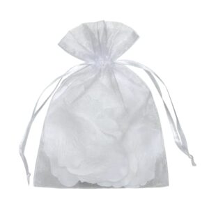 yunko 50pcs organza bags 6×9 inches drawstring gift bags mesh gift bags white sheer organza wedding favor bags